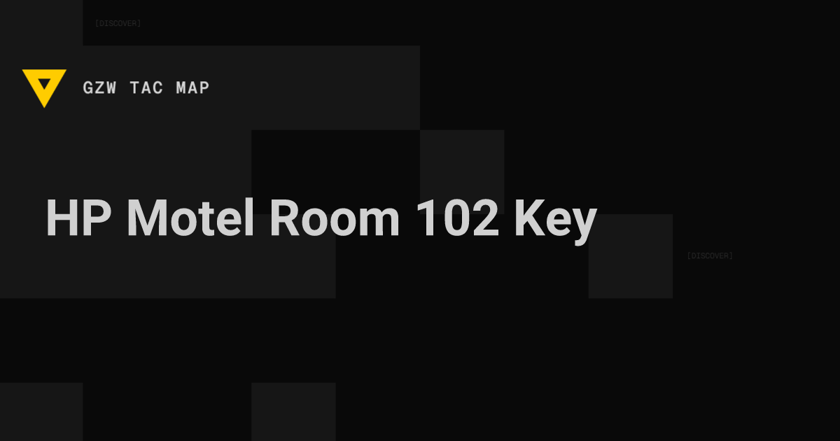 HP Motel Room 102 Key