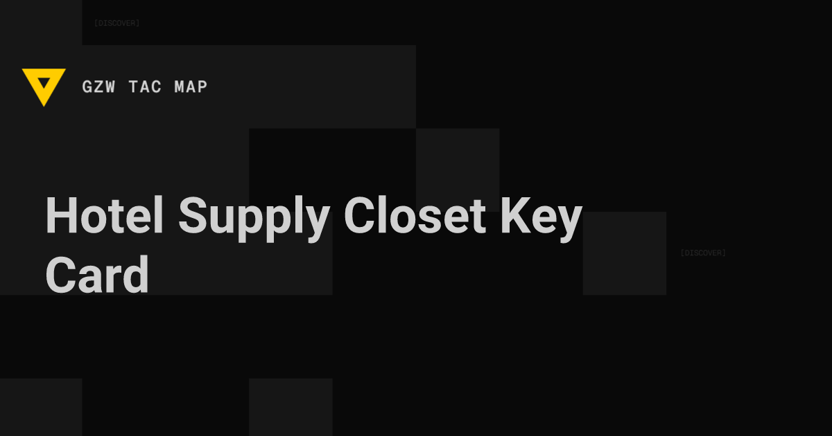 Hotel Supply Closet Key Card